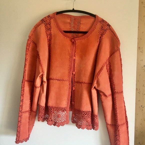 Hand Crafted | Jackets & Coats | Vintage Coral Soft Suede Jacket Rarely ...